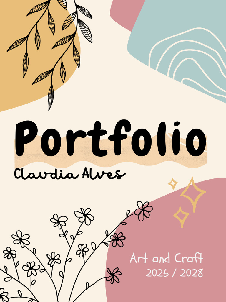 Pastel Colors Modern Minimal Portfolio Cover Page A4 Document | PDF