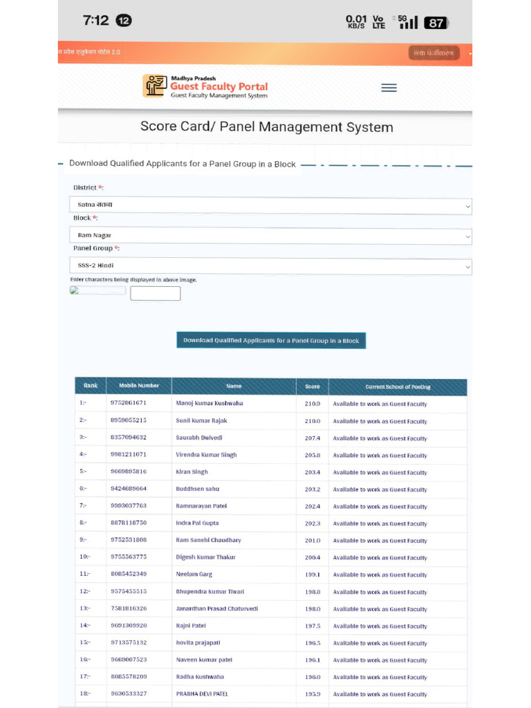 Qualified Guest Faculty Applicants List | PDF