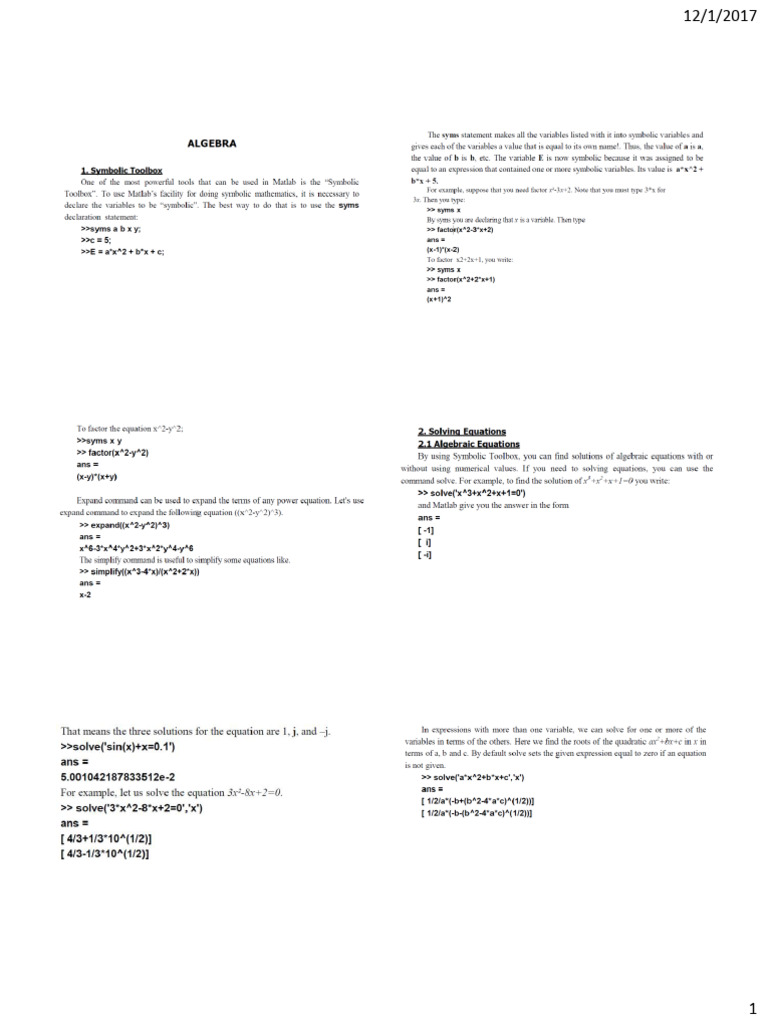 4 Equation Solve Roots | PDF