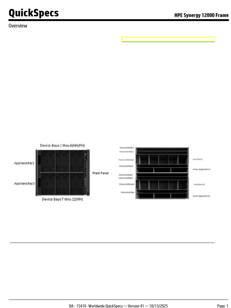 HPE Synergy 12000 Frame Overview | PDF | Power Supply | Cloud Computing