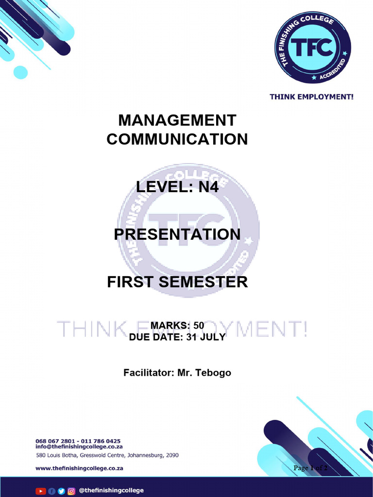 Management Communication N4 Presentation Guide | PDF