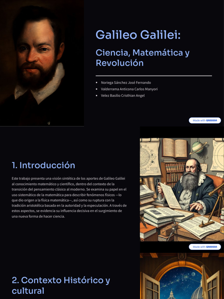 Aportes de Galileo a la Ciencia Moderna | PDF | Galileo Galilei | Física