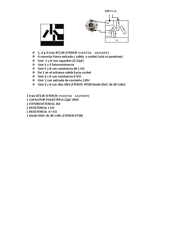 Diagrama de conexión de fotocelda 120V | PDF | Ingenieria Eléctrica ...