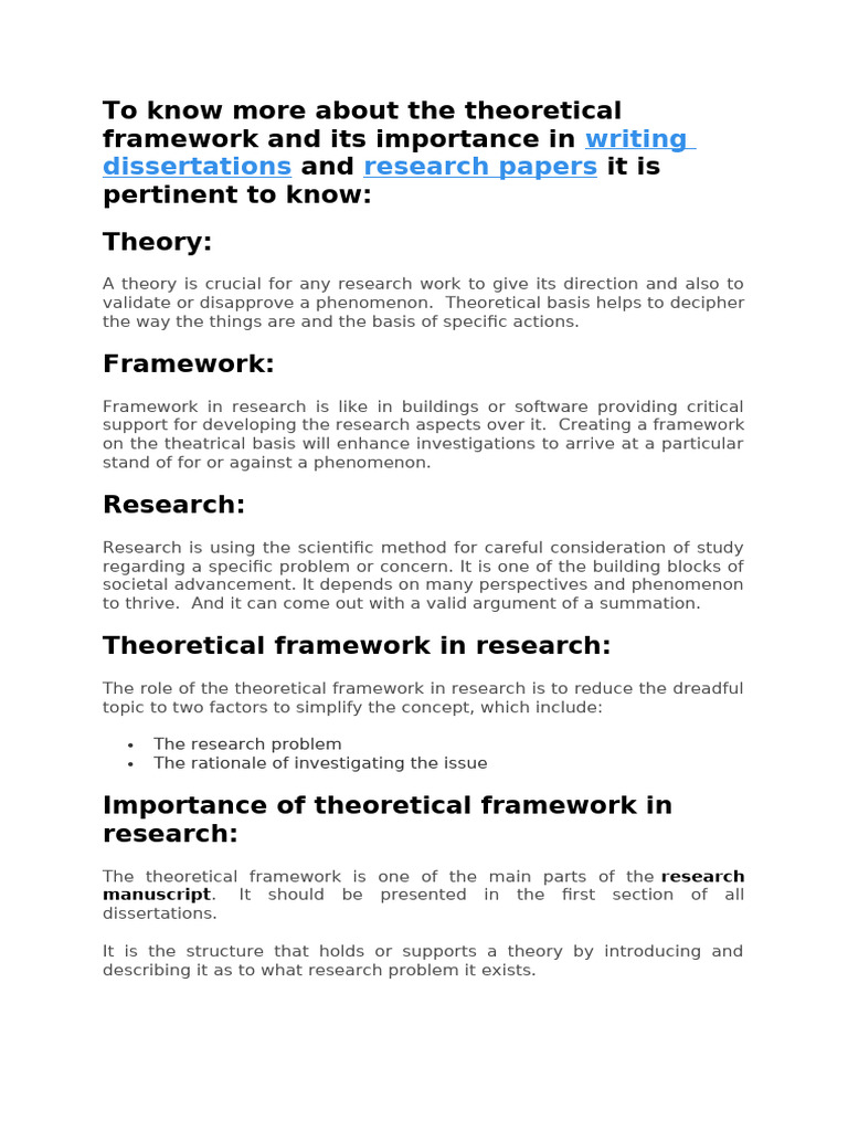 Importance of Theoretical Framework in Research | PDF | Theory | Knowledge