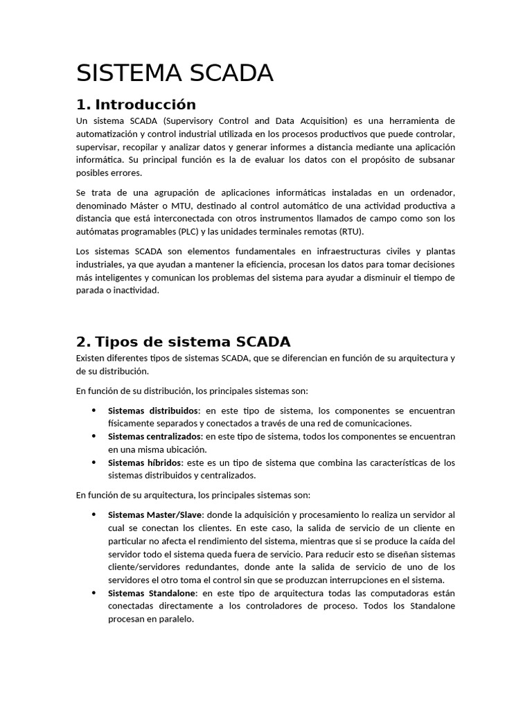 Sistema SCADA | PDF | Scada | Informática