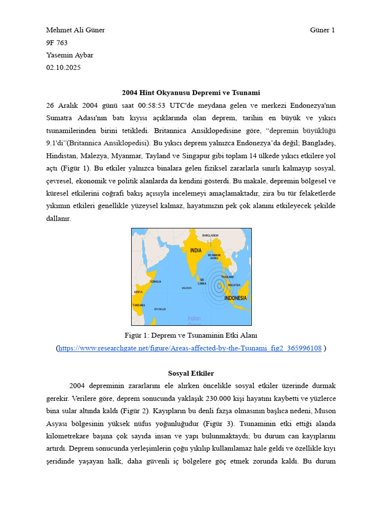 2004 Hint Okyanusu Depremi Ve Tsunami | PDF