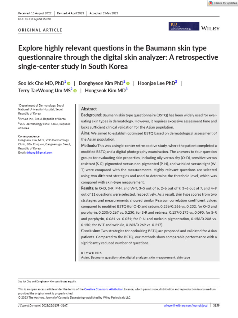 J of Cosmetic Dermatology - 2023 - Cho - Explore Highly Relevant ...