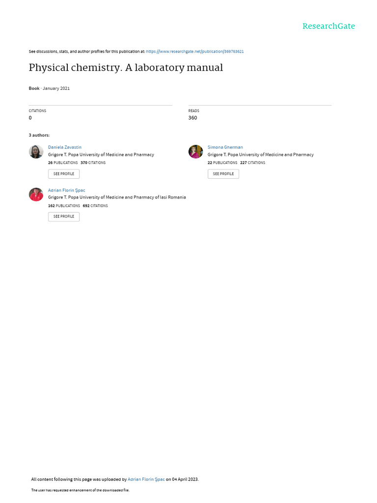 Physical Chemistry Laboratory Manual | PDF | Physical Sciences ...