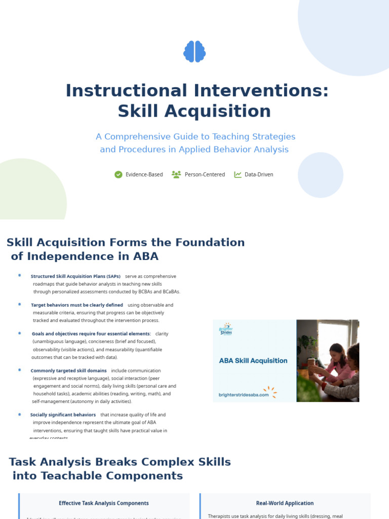 ABA Skill Acquisition Strategies Guide | PDF | Reinforcement | Learning
