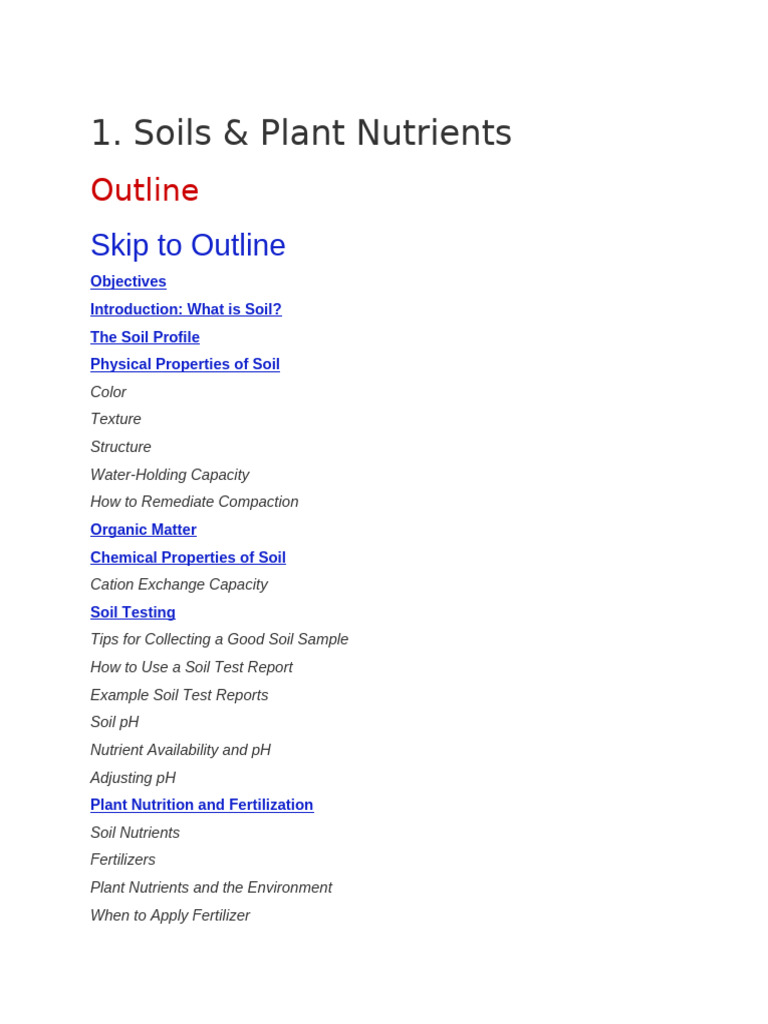 Soils & Plant Nutrients Final | PDF | Soil | Sand