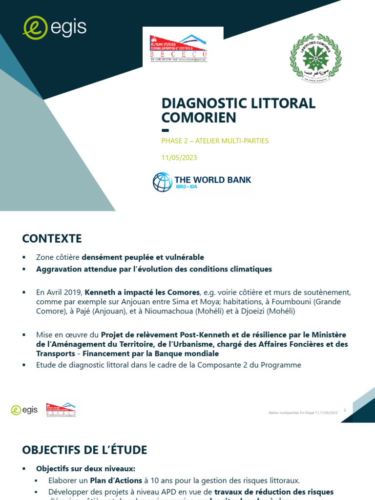 Diagnostic et plan d'action littoral Comorien | PDF | Littoral ...