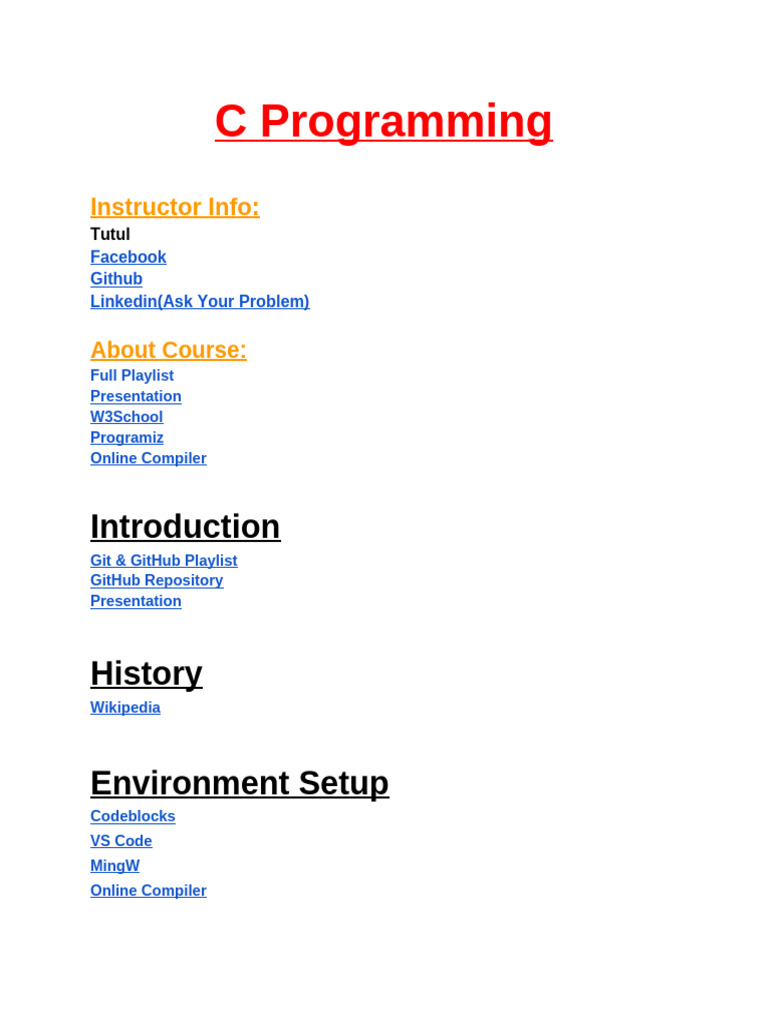 C Programming Full Course | PDF