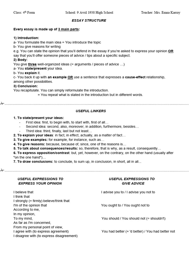 Writing 4th Form | PDF | Reason | Essays