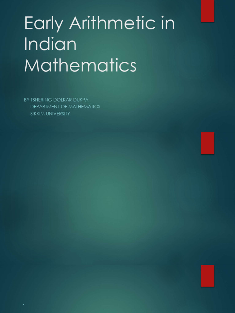 Early Indian Arithmetic and Mathematics | PDF | Numbers | Multiplication