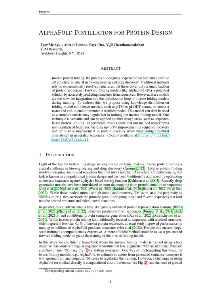 AlphaFold Distillation for Protein Design | PDF | Proteins | Applied ...