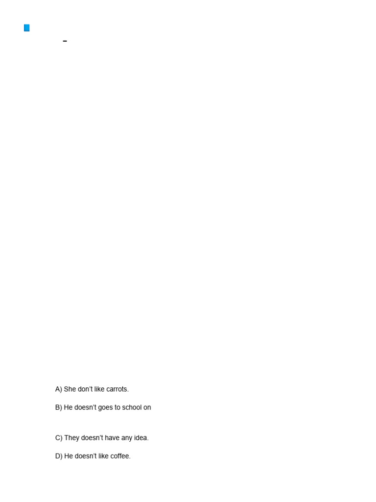 Grammar and Comprehension Practice | PDF