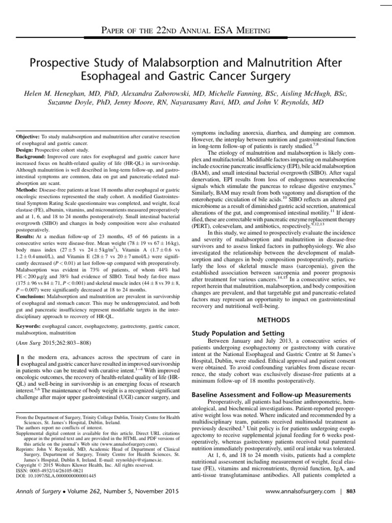 Prospective Study of Malabsorption And.15 | PDF | Gastroenterology ...