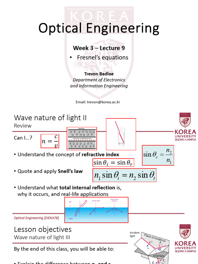 Understanding Fresnel's Equations in Optics | PDF | Polarization (Waves ...