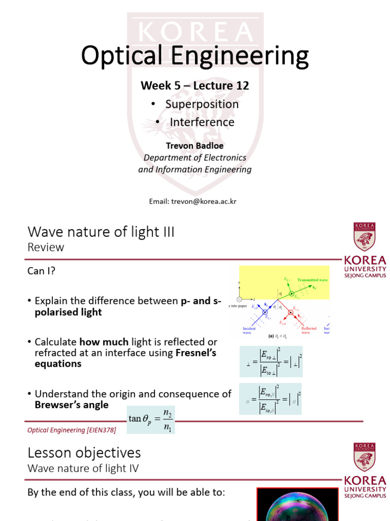 Wave Nature of Light: Interference Concepts | PDF | Light | Optics