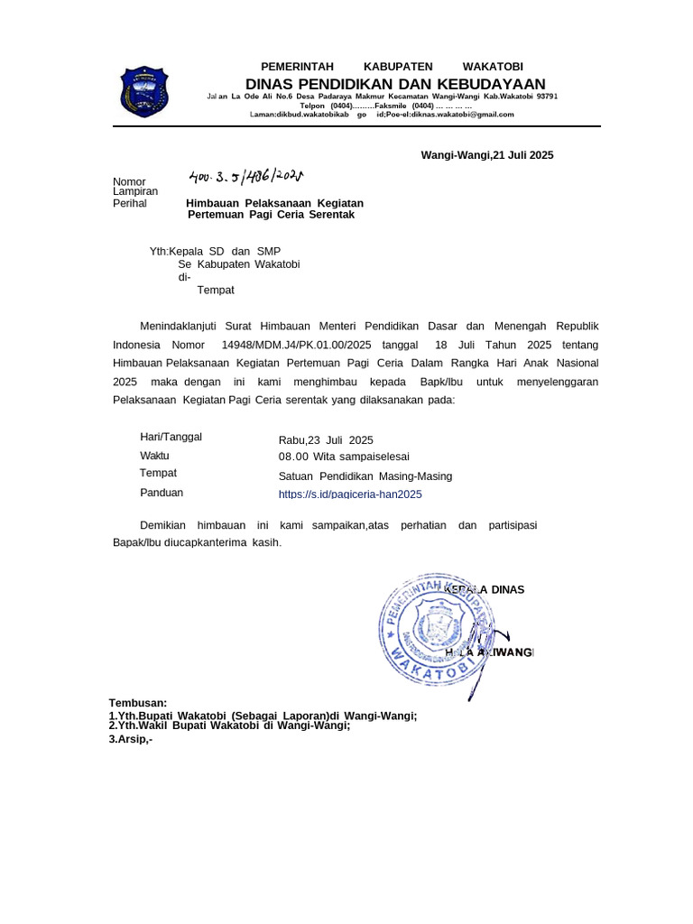 Surat Himbauan 1 | PDF