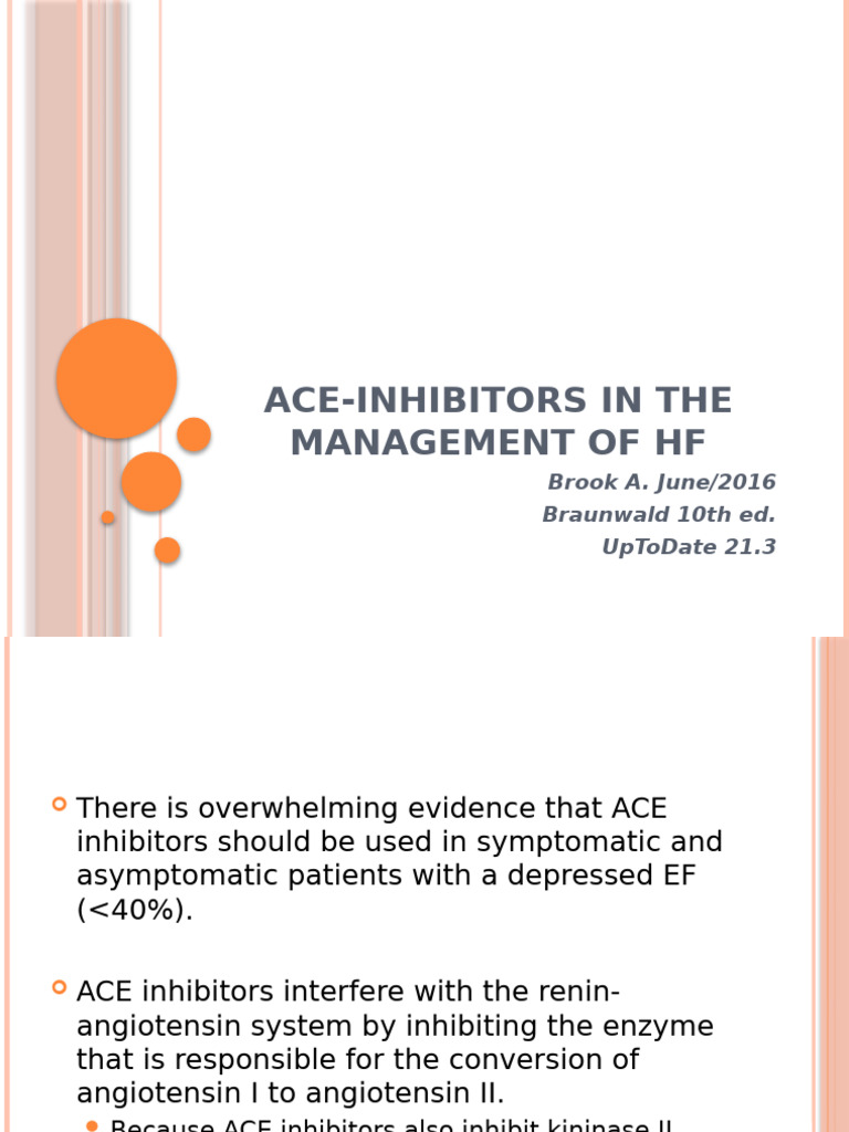 ACEIs For HF & Hypertension | PDF | Diseases And Disorders ...
