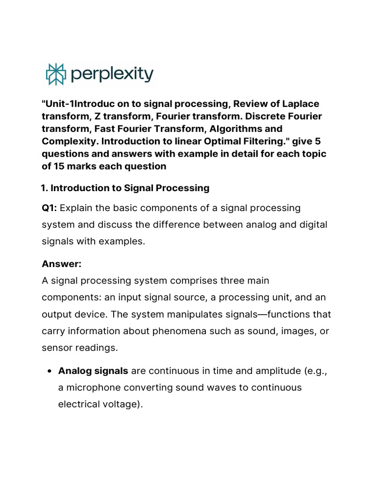 DSP Short Notes | PDF | Digital Signal Processing | Discrete Fourier ...