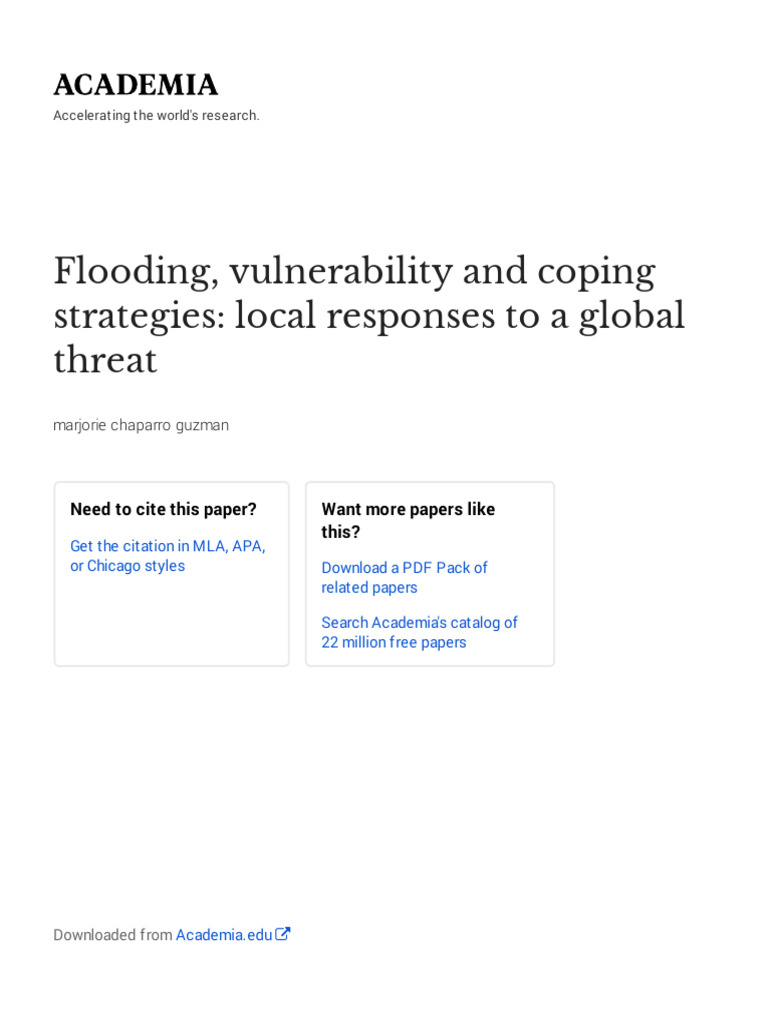 Local Coping Strategies for Flood Vulnerability | PDF | Flood ...