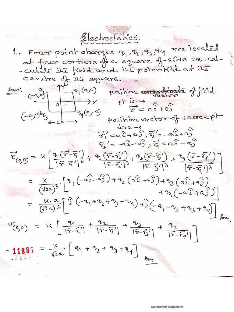 Electrostatic Questions and Answers | PDF