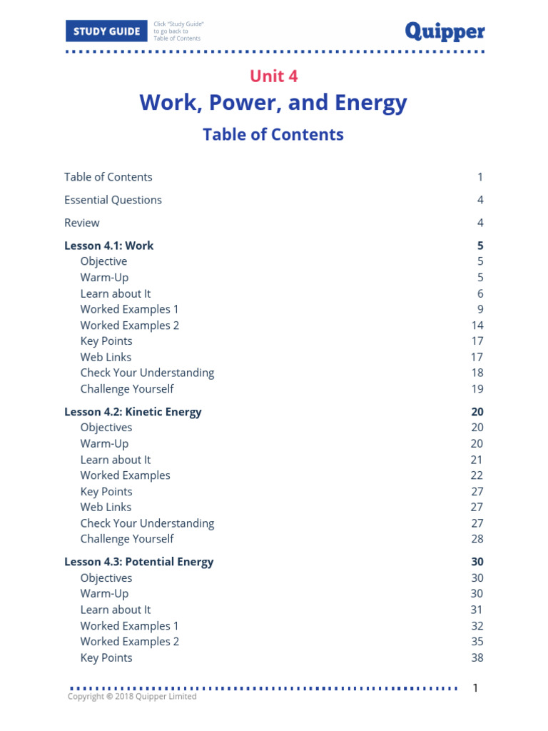 Work, Power, and Energy Concepts | PDF | Potential Energy | Force