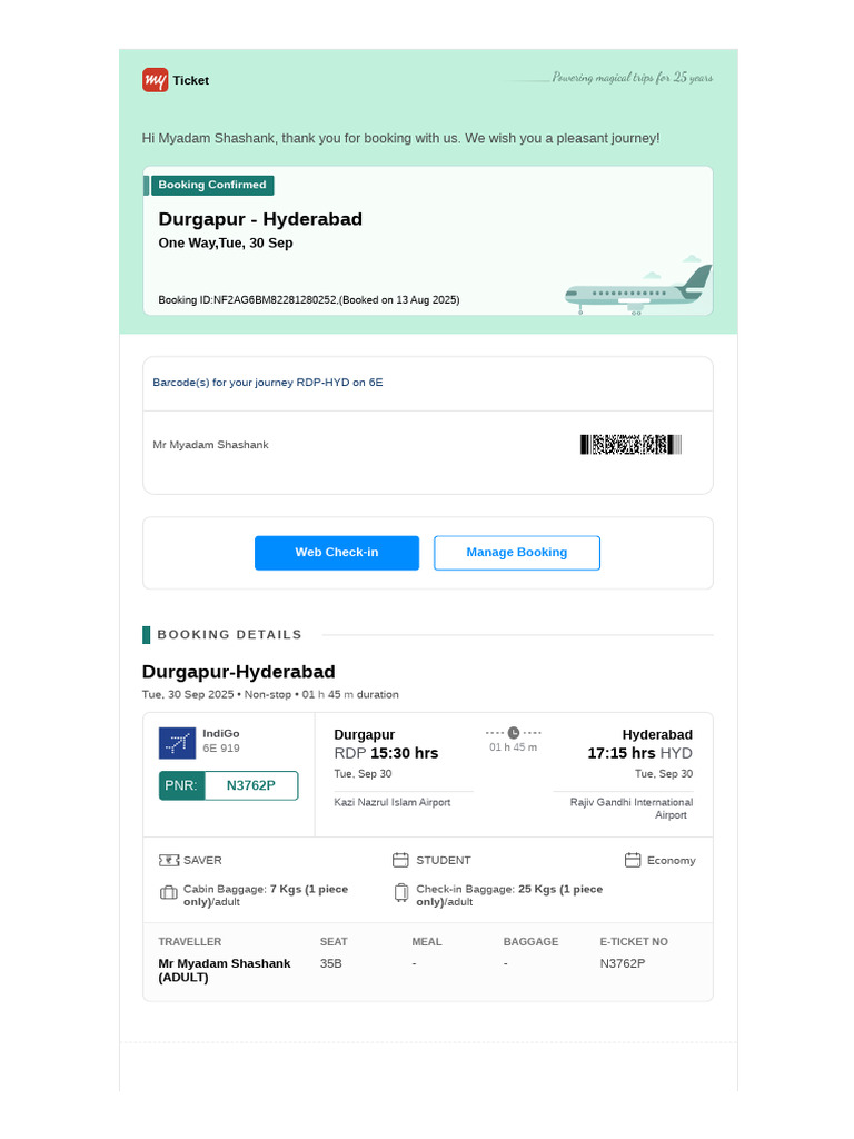 Flight Nf2ag6bm82281280252 | PDF | Identity Document | Fee