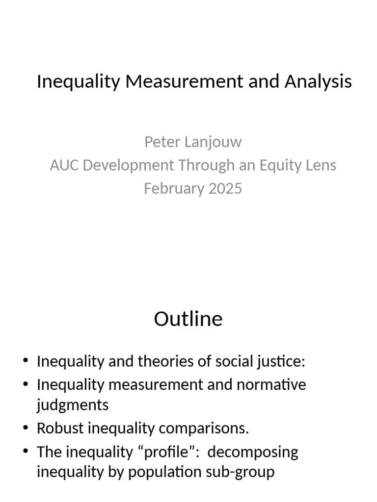 Inequality Measurement and Social Justice | PDF | Justice | Crime ...