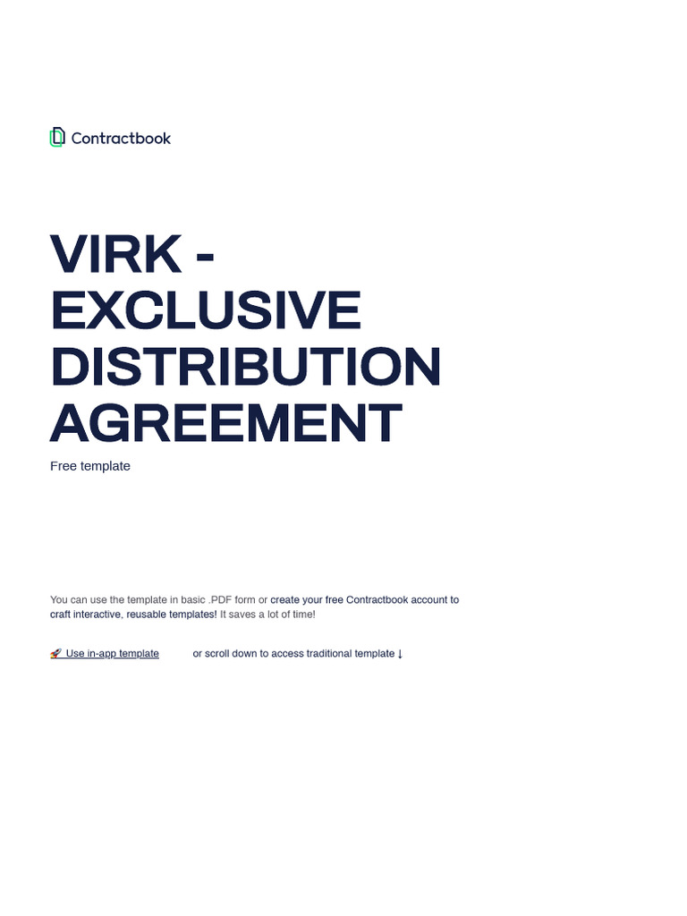 Free Exclusive Distribution Agreement Template | PDF | Trademark ...