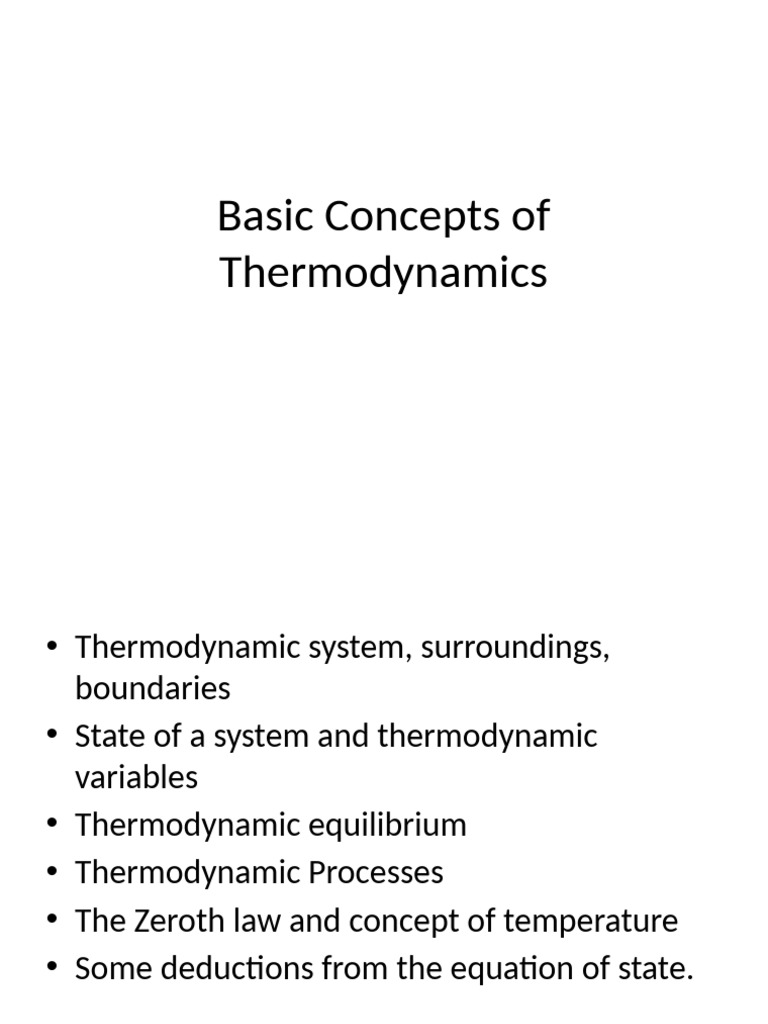 Basic Concepts of Thermodynamics | PDF | Thermodynamics | Thermodynamic ...