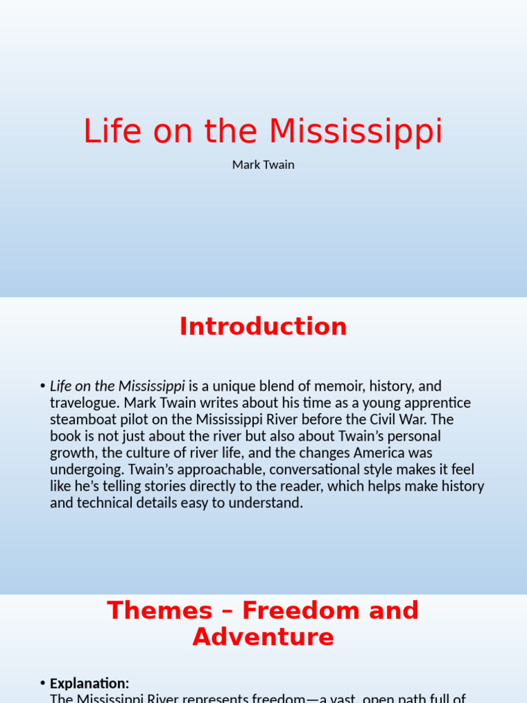 Life On The Mississippi | PDF | Mark Twain | Humour
