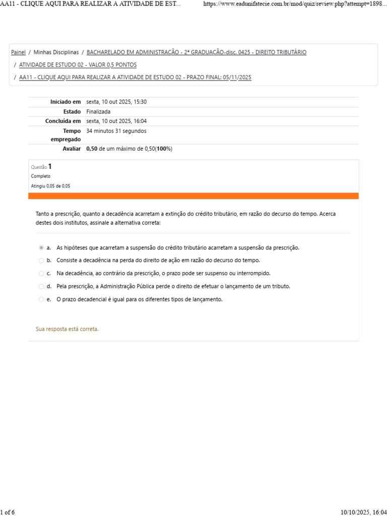 Aa11 - Clique Aqui Para Realizar a Atividade de Estudo 02 - Prazo Final_ 05-11-2025_ Revisão Da ...