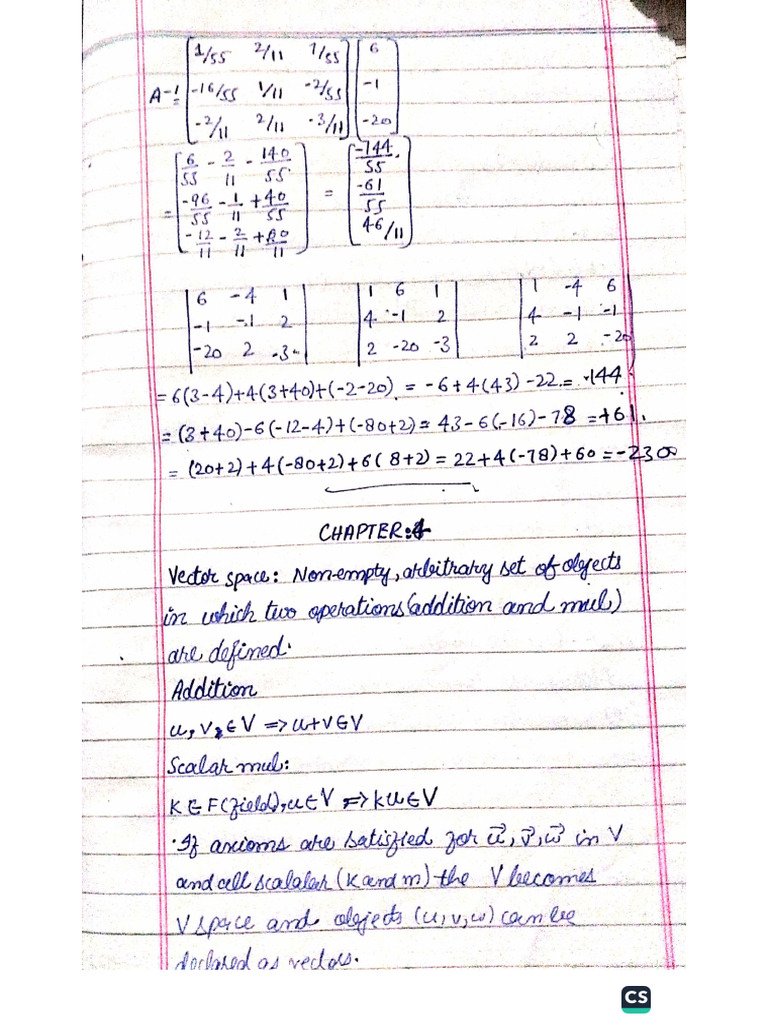 Linear Algebra Notes | PDF