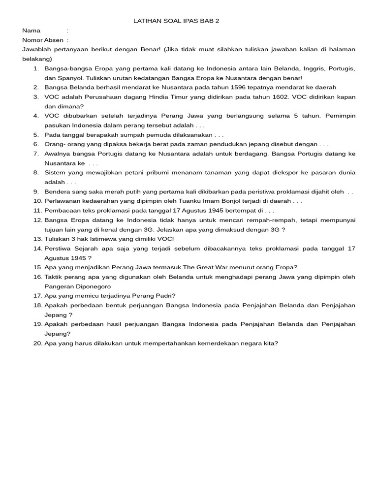 Pembubaran VOC Pasca Perang Jawa | PDF