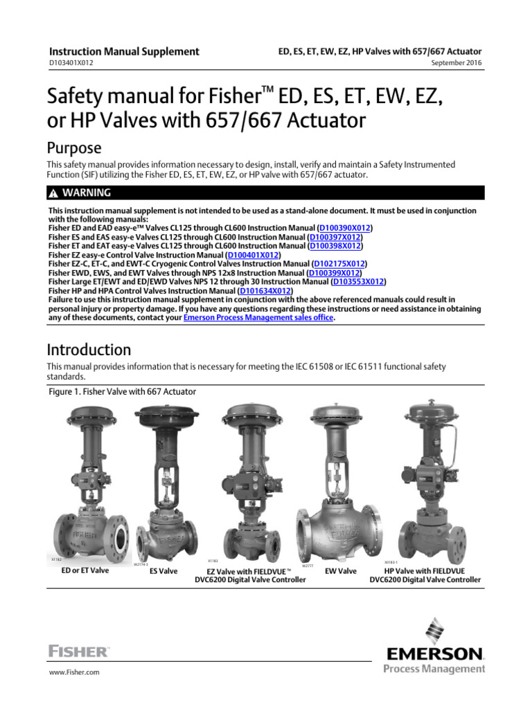 Fisher Safety Manual for Valves & Actuators | PDF | Valve | Safety
