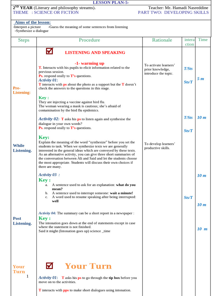 Lesson Plan 7.docx Filename UTF-8''Lesson Plan 7 | PDF | Learning ...