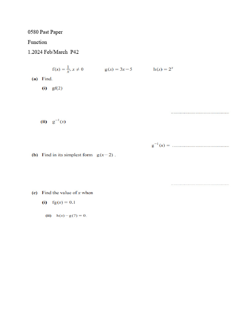 0580 Past Paper Collection 2019-2024 | PDF