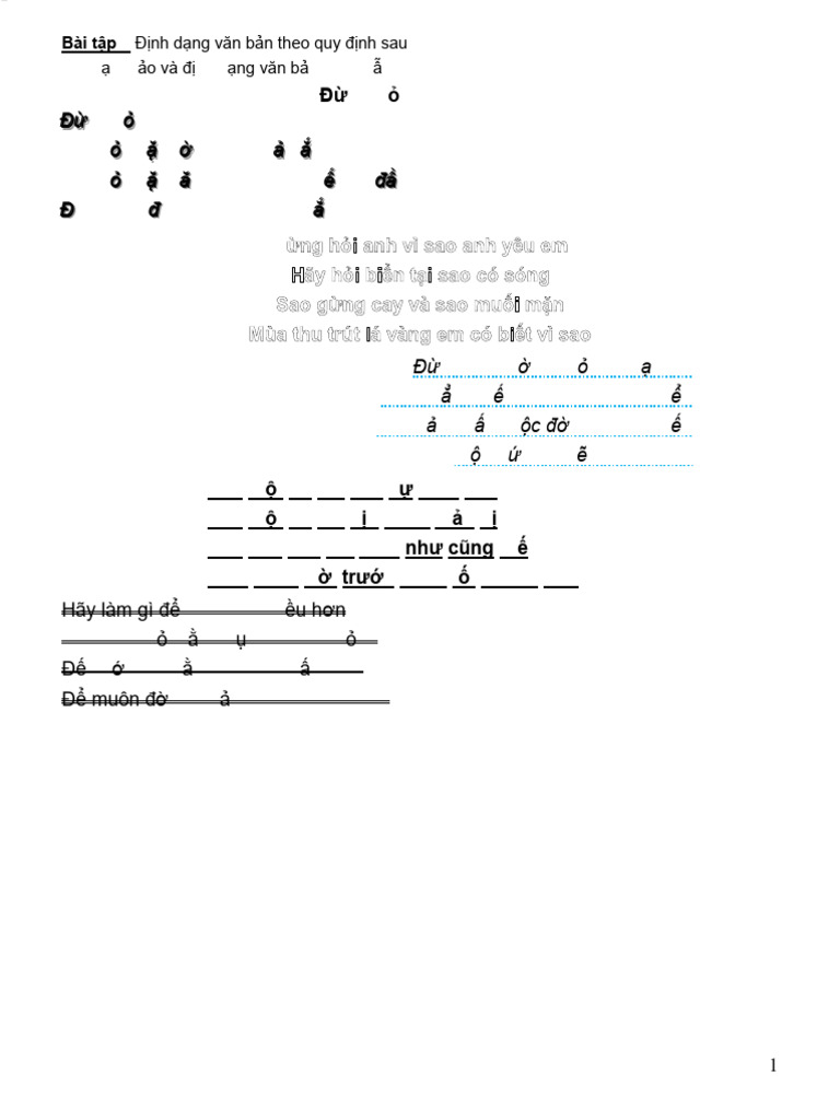 Bai Tap Word Co Ban | PDF