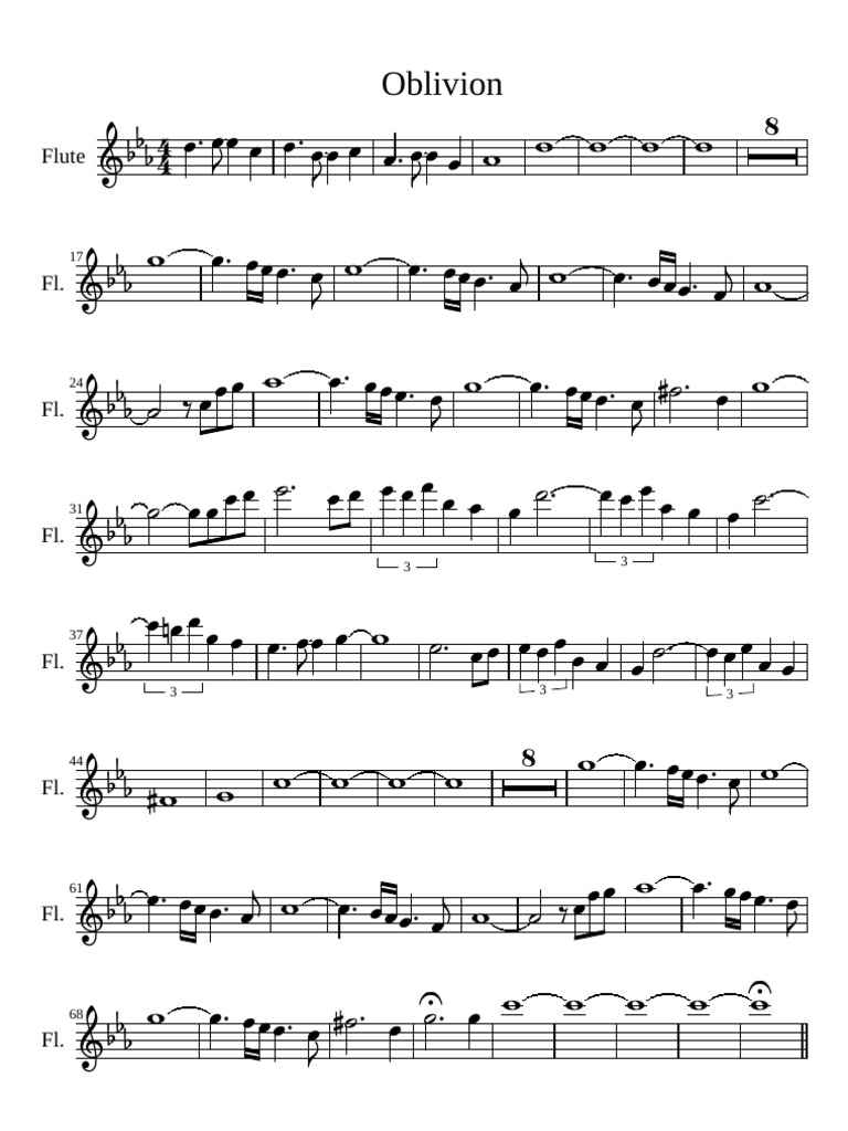 Oblivion - Flute | PDF