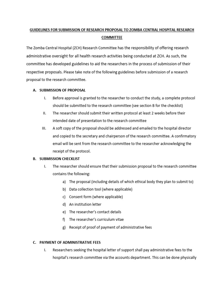 ZCH Research Guideline Submission PDF - 114044 | PDF