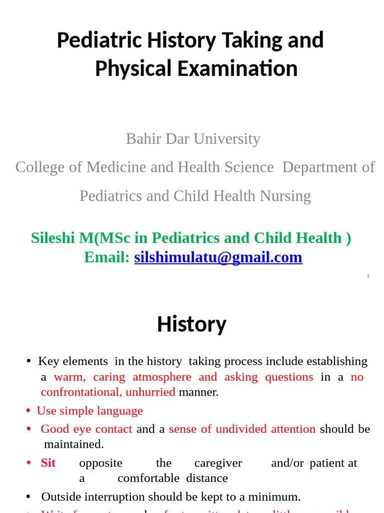 3 Pediatric History Taking and Physical Examination | PDF | Blood Pressure | Pulse