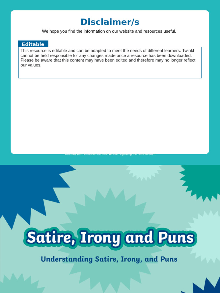 Satire Irony Puns Powerpoint Ver 1 | PDF | Satire | Irony