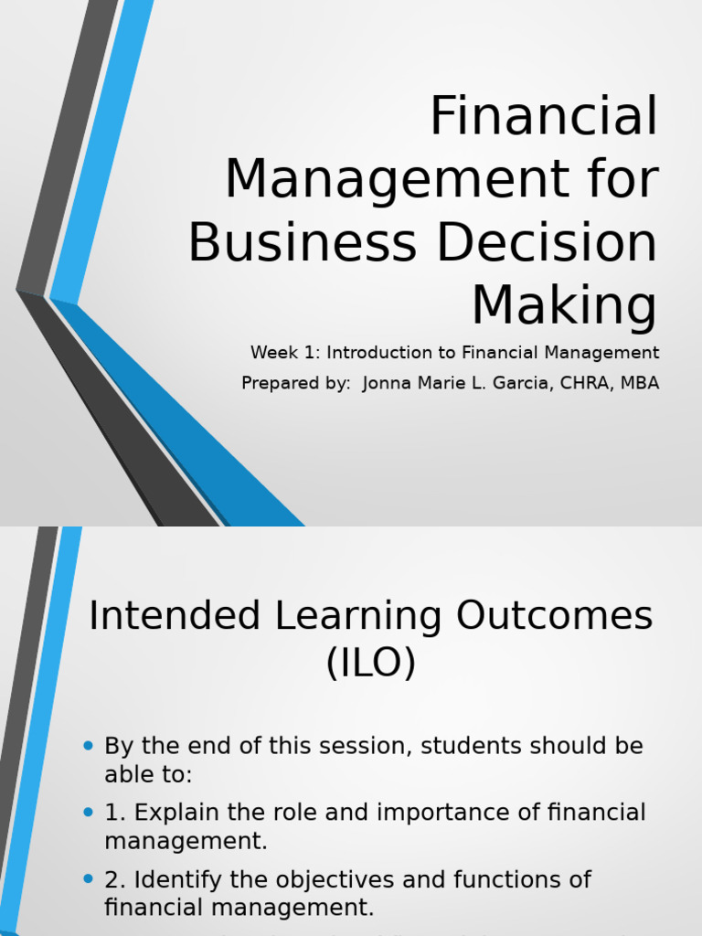 Week 1 Financial Management | PDF