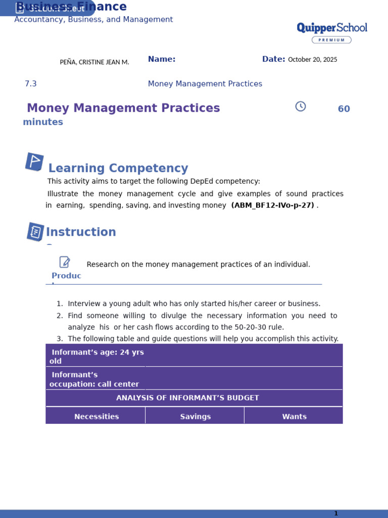 Money Management Strategies for Young Adults | PDF | Investing ...