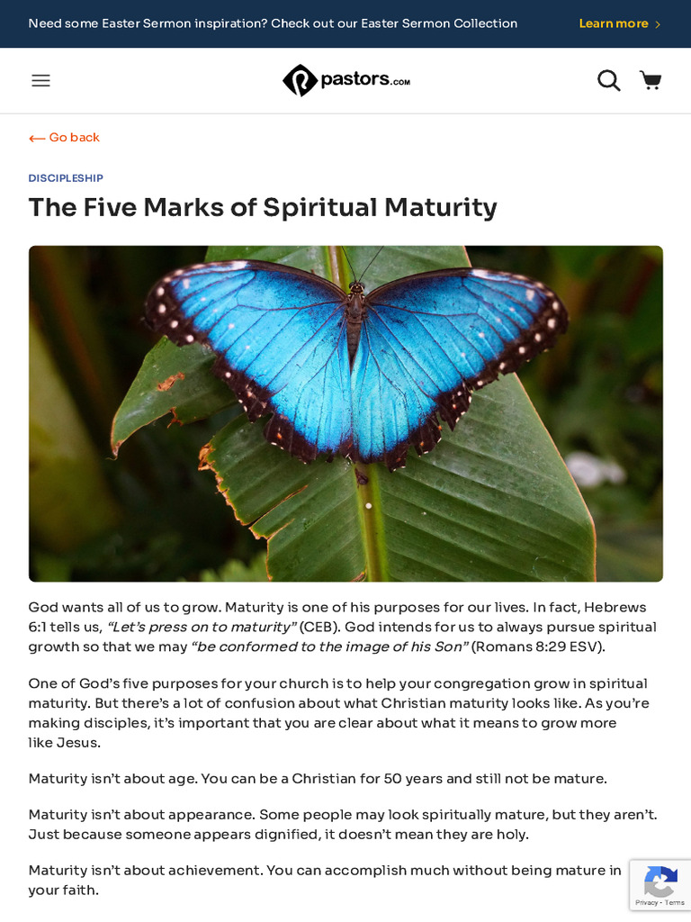 The Five Marks of Spiritual Maturity: Go Back | PDF | Disciple ...