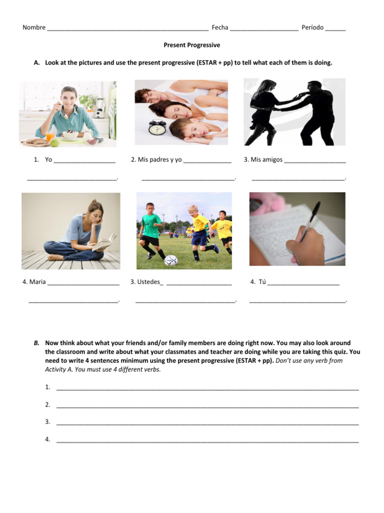 Present Progressive Quiz 2 | PDF