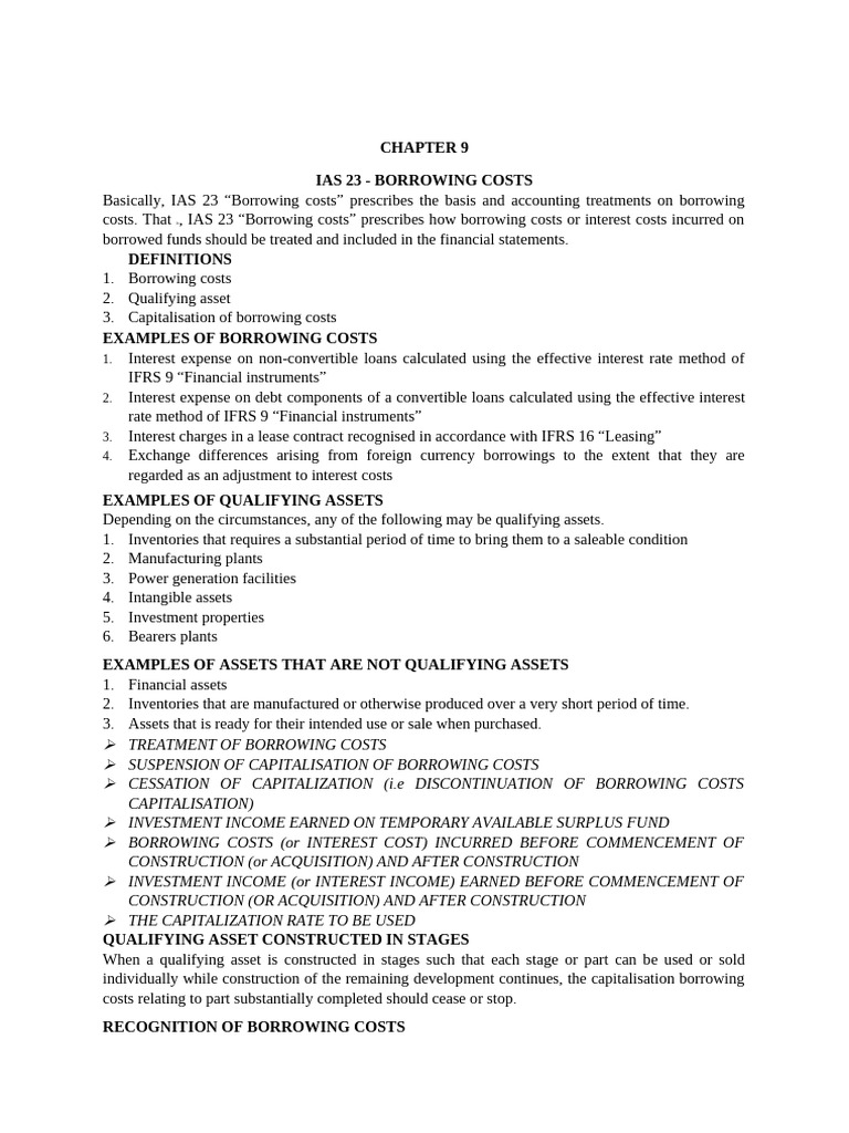 IAS 23 Borrowing Costs Explained | PDF | Interest | Expense